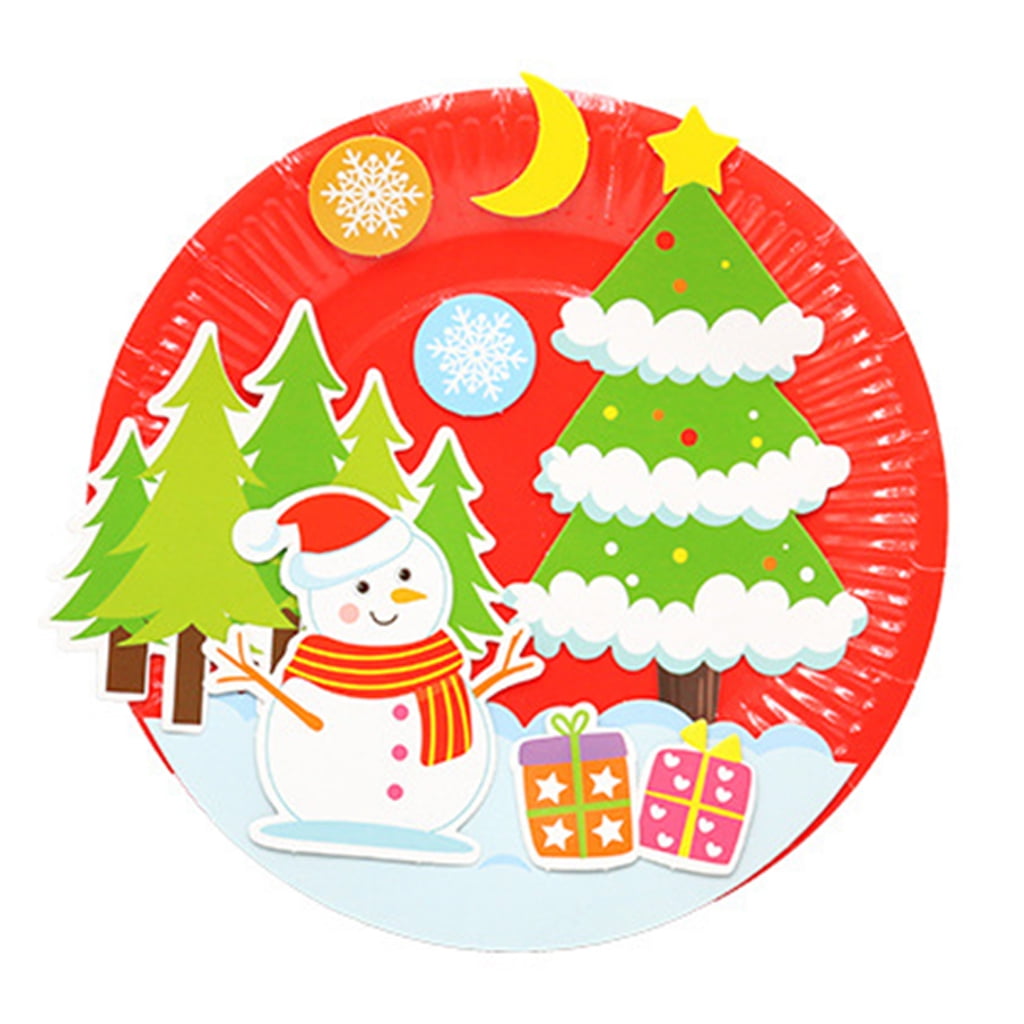 HeroNeo DIY Paper Plate Painting Christmas Children Handmade Paste heroneo-diy-paper-plate-painting-christmas-children-handmade-paste