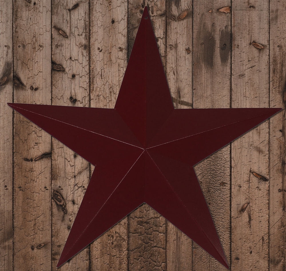 Rustic Red 12" Dimensional Barn Star by Primitive Home Decors - Walmart.com