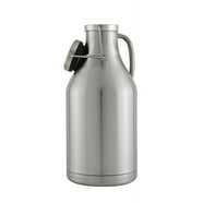 1 Gallon Clear Glass Growler Jars with Black Plastic Lids [case of 4 ...