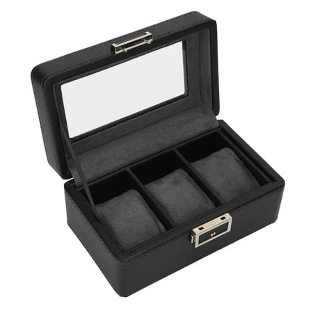 Watch Display Case, Watch Jewelry Case Black Single Layer Space Saving ...