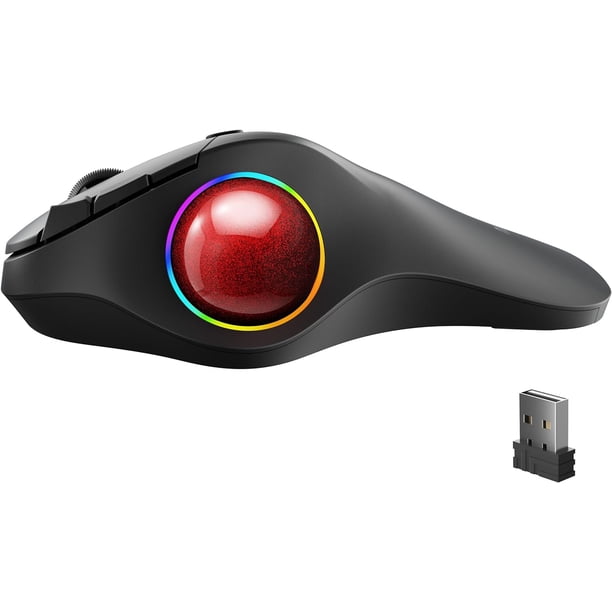 N Wireless Trackball Mouse，Rechargeable Ergonomic Mouse, Easy Thumb ...