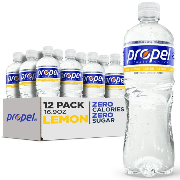 Propel Lemon Flavored Enhanced Water with Electrolytes, 16.9 oz, 12 ...