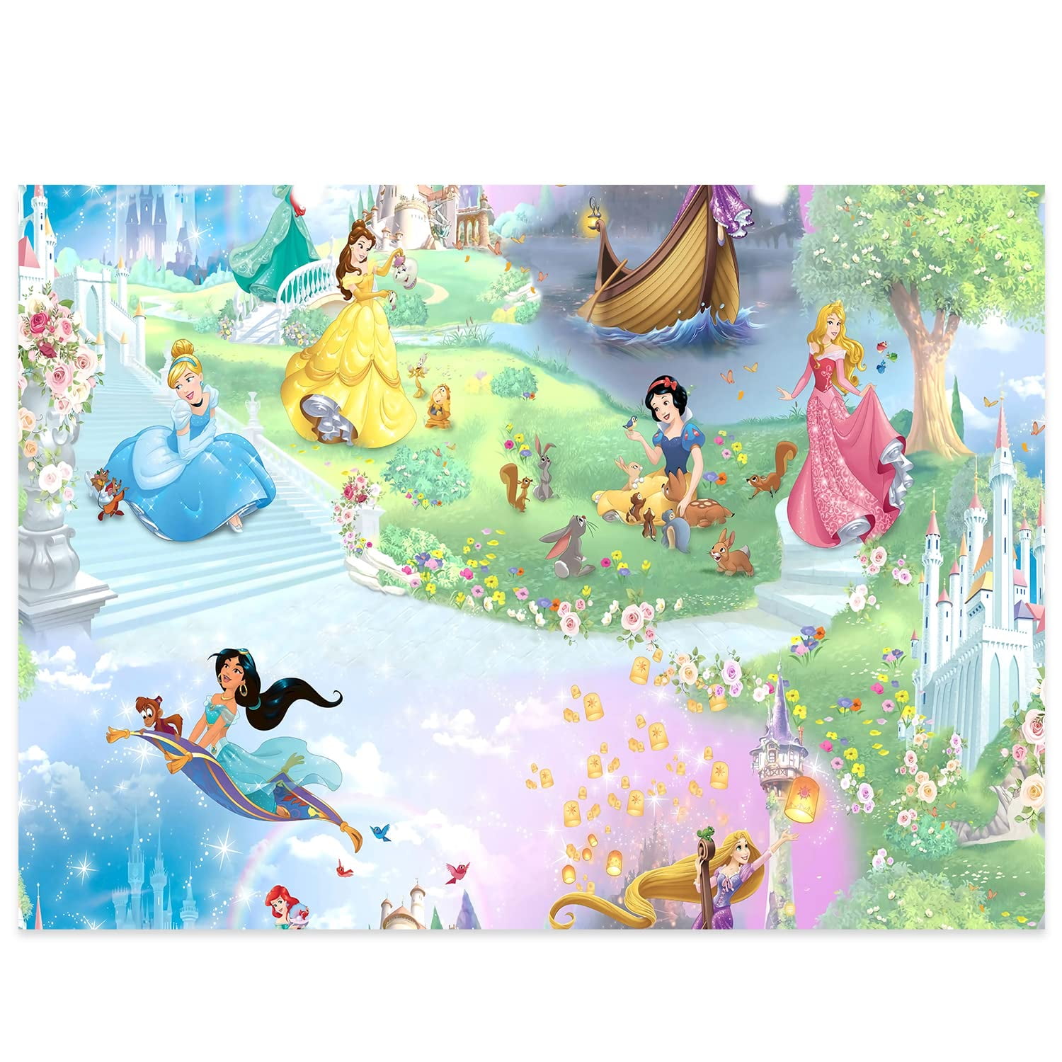 7 x 5 Ft Cartoon Princess Theme Party Backdrop Kids Photo Shoot ...