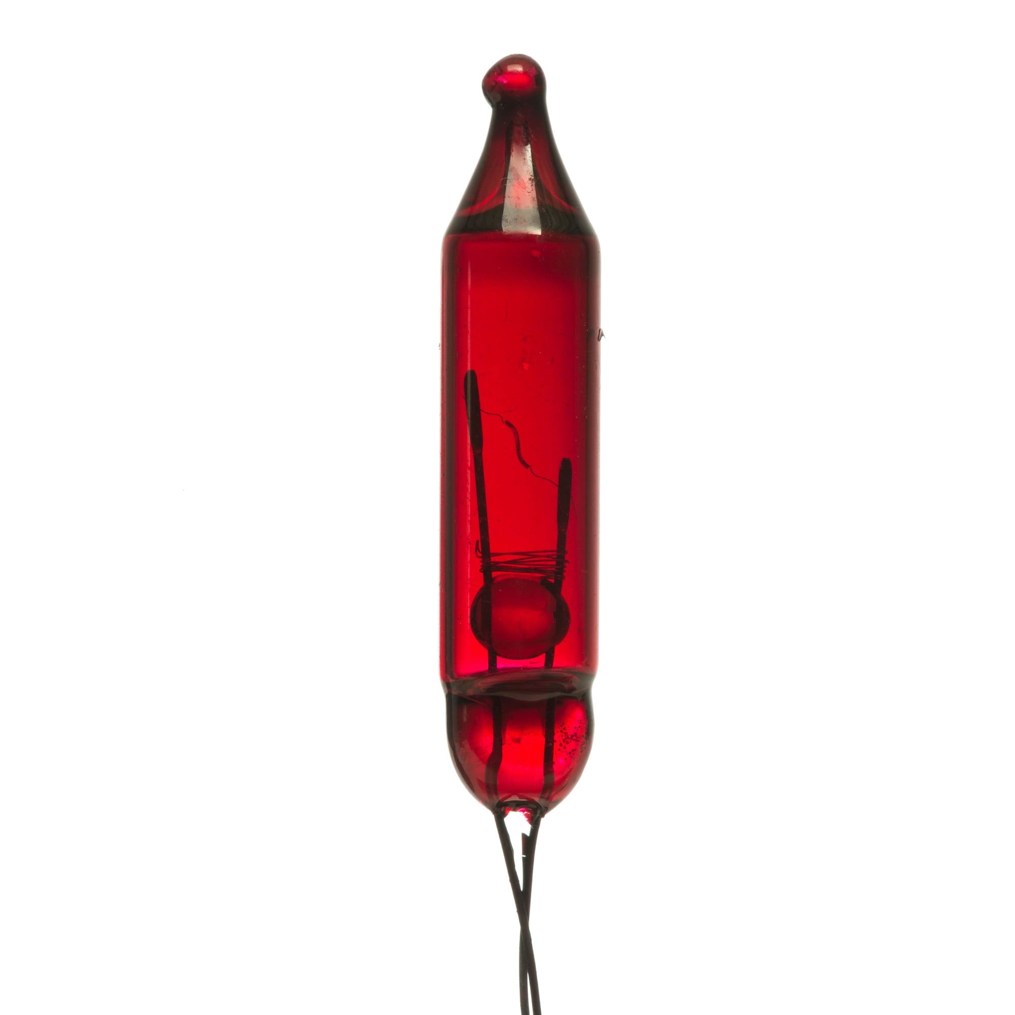 Vickerman Red Glass Incandescent Mini Bulb with Pinched Base, 2.5 Volt ...