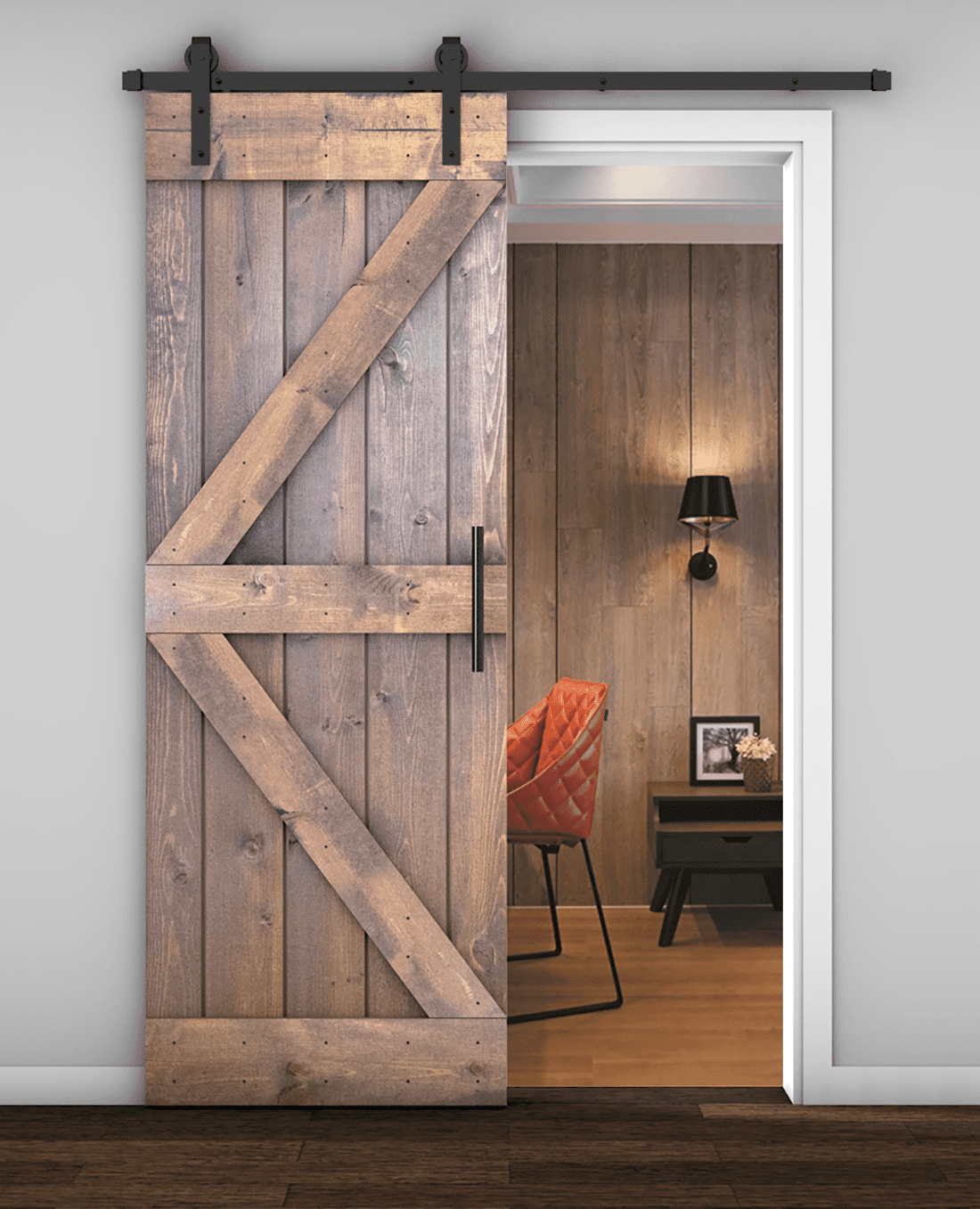 Essencaliy 30in x84in Solid Wood Barn Door, Made-in-USA Farmhouse ...