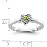 Peridot Sterling Silver Heart Ring - Walmart.com