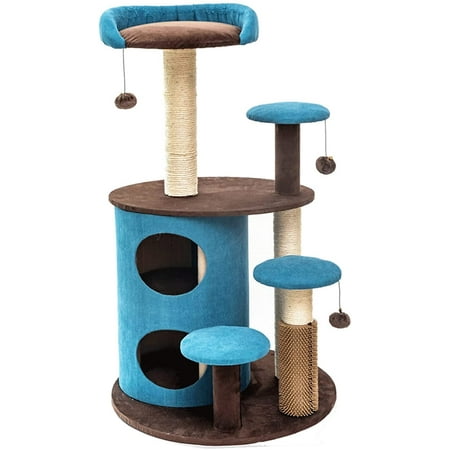 Modern Cat Tree Tower, Multi-Level Cat Tree Play House Activity Center ...