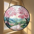 Cherry Blossom Cityscape Stained Glass Style Suncatcher – Scenic Window ...