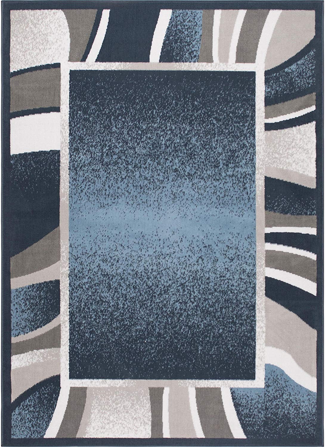 Blue Contemporary Bordered 6x8 Area Rug Rugs Modern Carpet - Actual ...