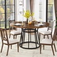 Tribesigns Round Dining Table for 4 People, 47.2 inch Circle Dining ...