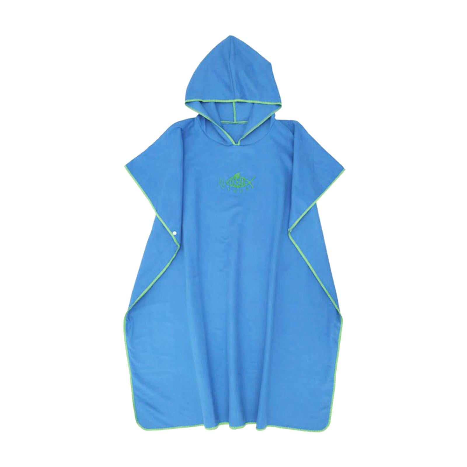 Surf Poncho Quick-ing Changing Robe Surfer Towel Hooded Cape Light Blue ...