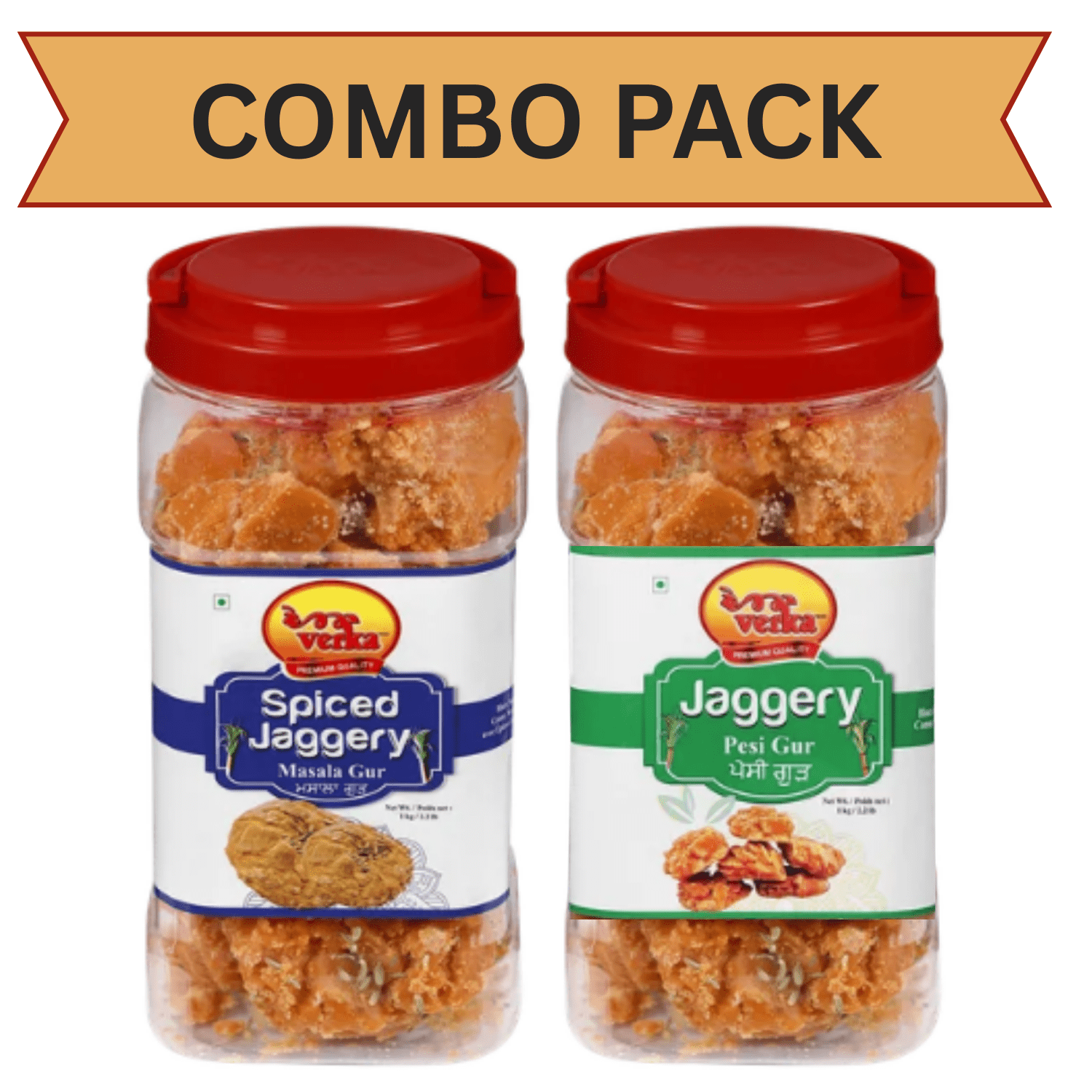 Click here for Verka Masala Gur 1kg  Verka Plain Gur 1kg (Combo P... prices