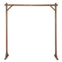 Gymax 7.2 FT Square Wedding Arch Wooden Arbor Backdrop Stand w ...