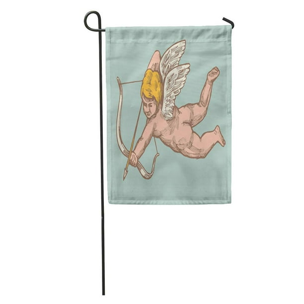 NUDECOR Blue Vintage Valentines Day Pink Cupid Bow and Arrow Garden ...
