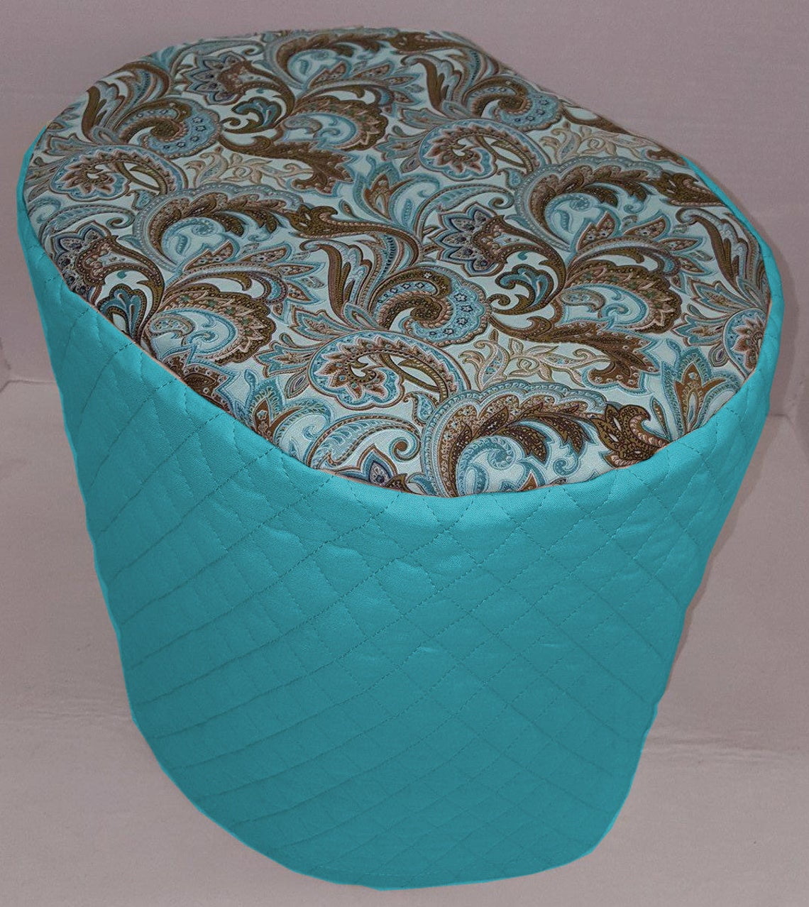 Quilted Brown & Teal Paisley Food Processor Cover by Penny's Needful ...