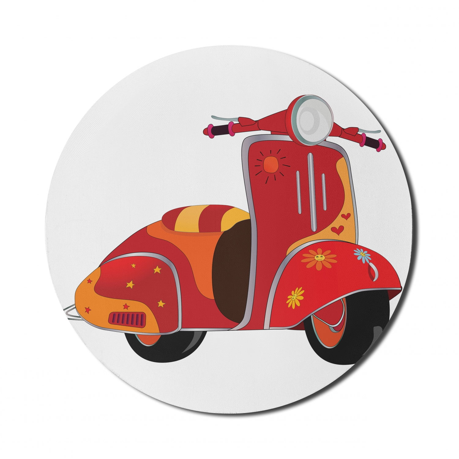 Vintage Mouse Pad for Computers, Scooter Classical Caricature for ...