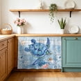 Blue Turtle Coastal Sink Skirt 10"W x 11"L,Dustproof Under Sink Curtain ...