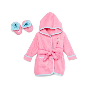 Spasilk Baby Hooded Bathrobe with Booties, Cotton Terry Bath Set for ...