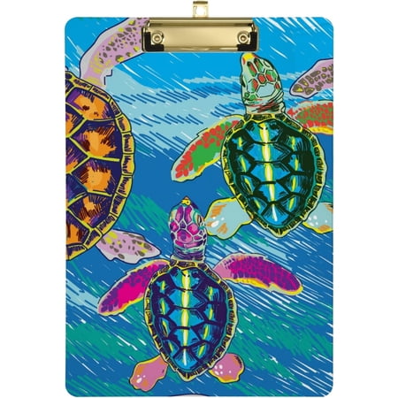 XDDJA Sea Turtles Clipboard Hardboard Wood Nursing Clip Board and Pull ...