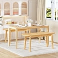 Dining Bench, Farmhouse Kitchen Table Bench, Bamboo Entryway Bench ...