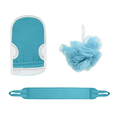 Exfoliating Back Scrubber, Exfoliating Glove and Bath Sponge Set for ...