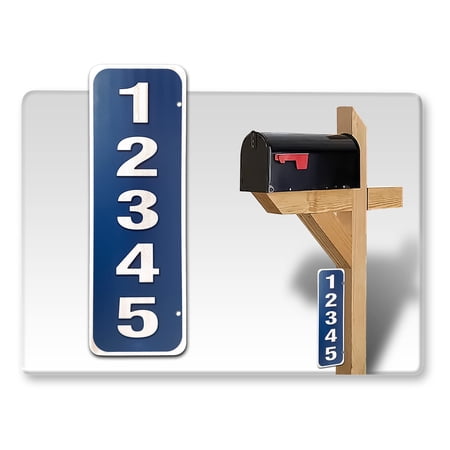 Curb-N-Sign Reflective 911 Address Sign, Solid Aluminum, 6" x 18 ...