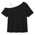 Chbgutlmr Girls Tops One Shoulder Short Sleeve Blouse Tops Casual Loose ...