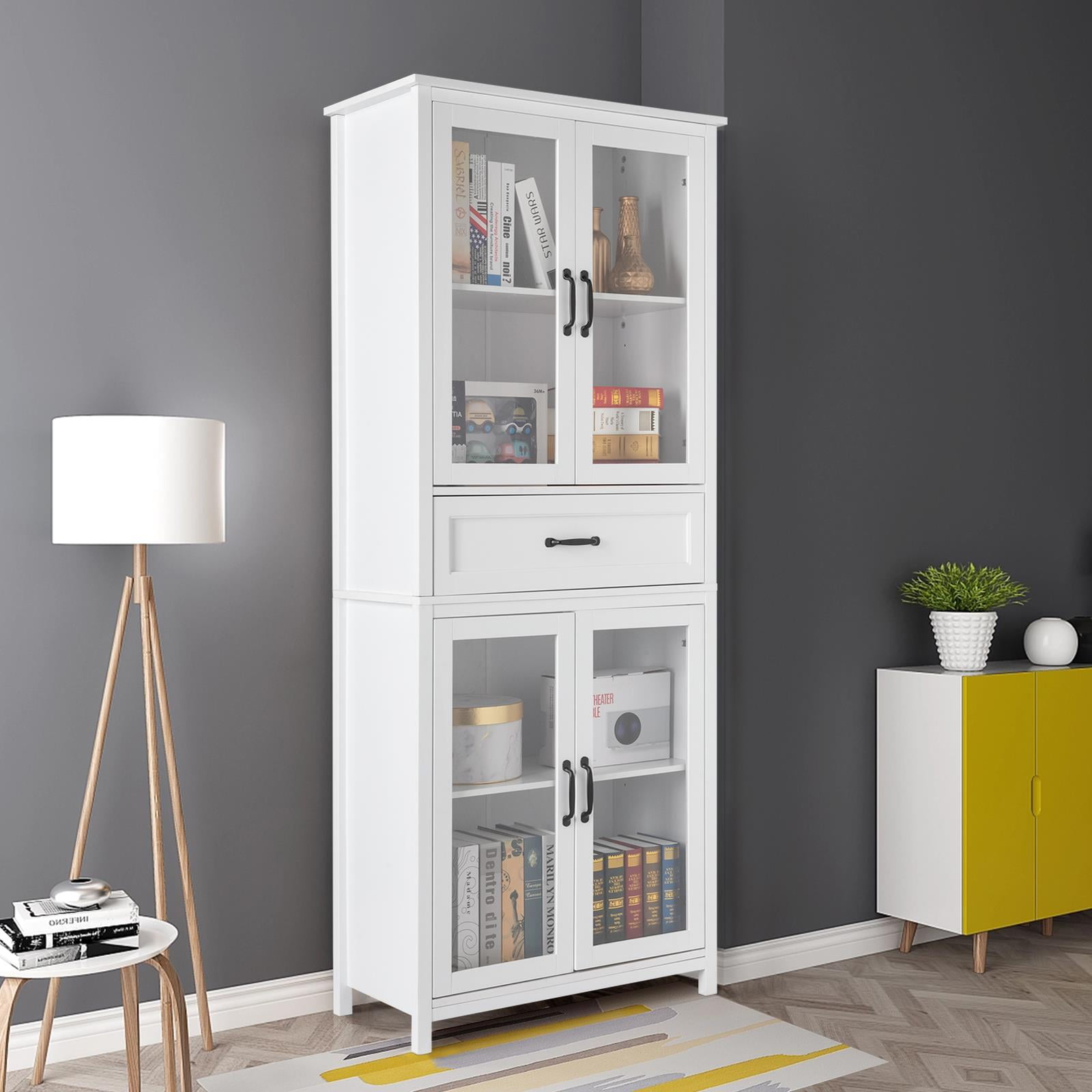 Winado Book Cabinet, Bookshelf with 4 Shelf, Wood Book Shelf with Four ...