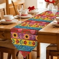 Boho Flowers Table Runner Linen Burlap Table Runner 72 Inches Long ...