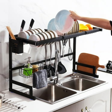 2-Tier Sink Rack Dish Drainer Kitchen Sink Rack Storage Rack, Over The ...