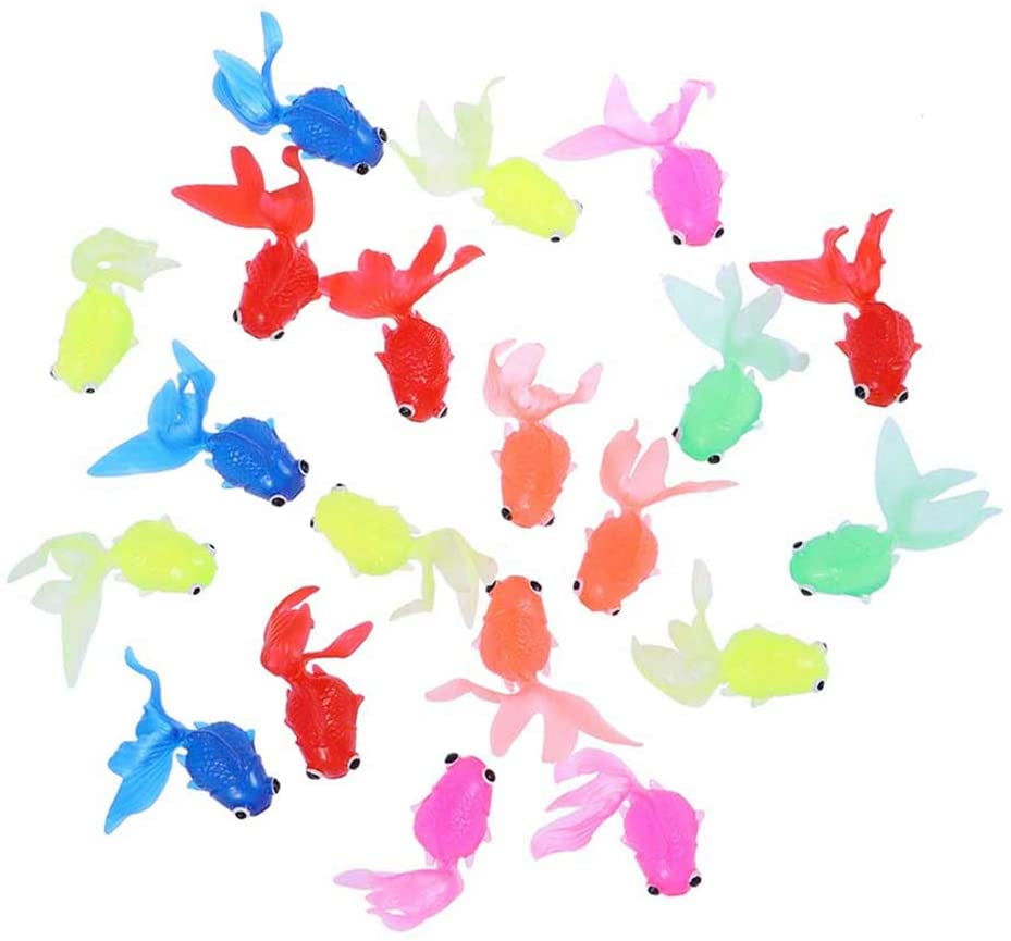 50 Pcs Goldfish Toy Soft Rubber Goldfish Simulation Fish Tank ...