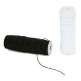Cousin DIY 1 mm Black & White Stretch Cord 2-Pack – 150 ft Rubber ...
