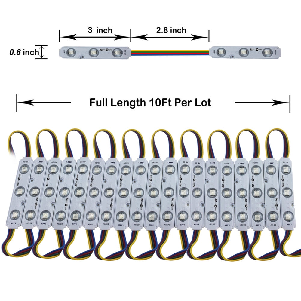 Buy LED Module Lights, Super Bright 3 LED Module RGB 5050 SMD ...