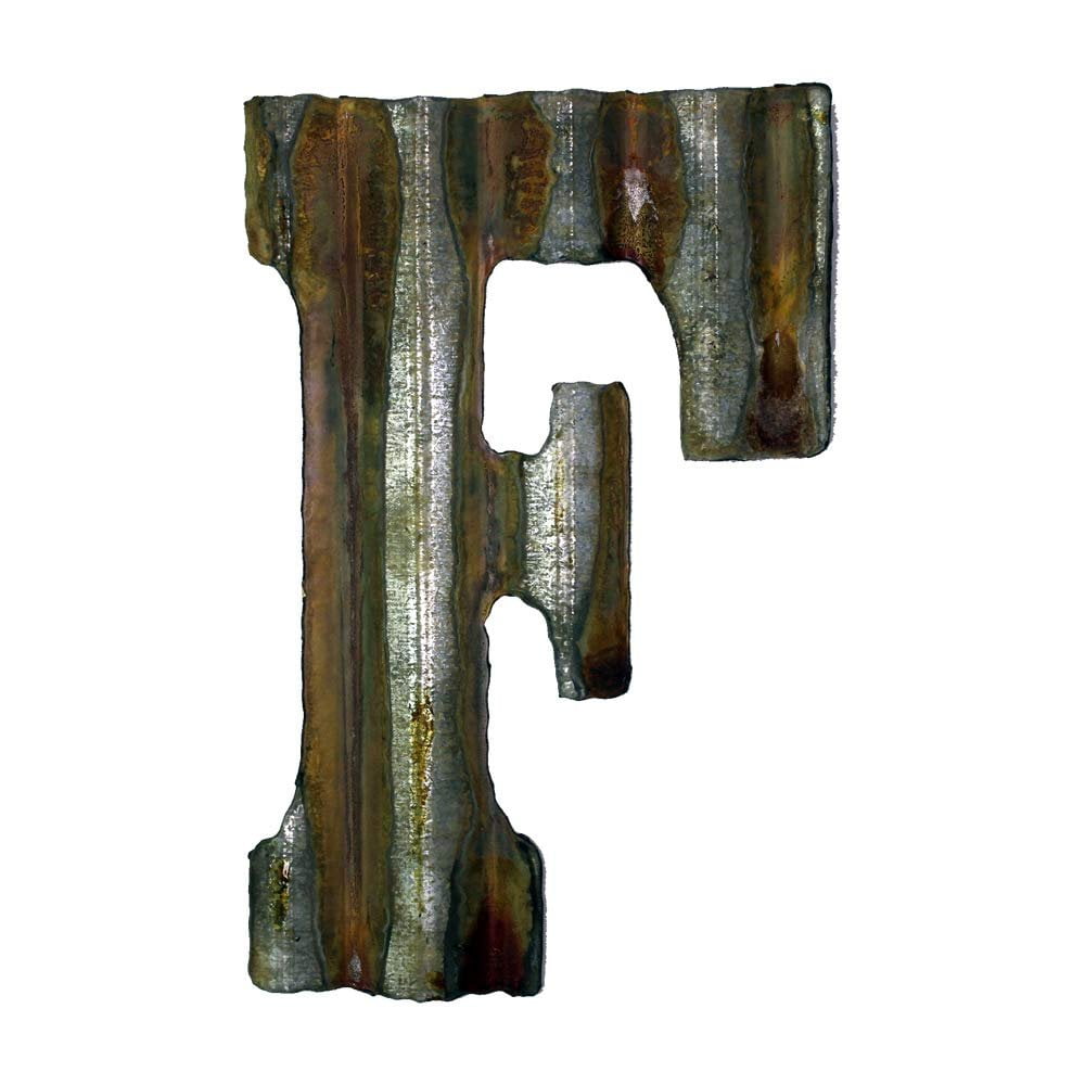Custom Cut Decor 8'' Rusty Galvanized Corrugated Metal Letter -F ...