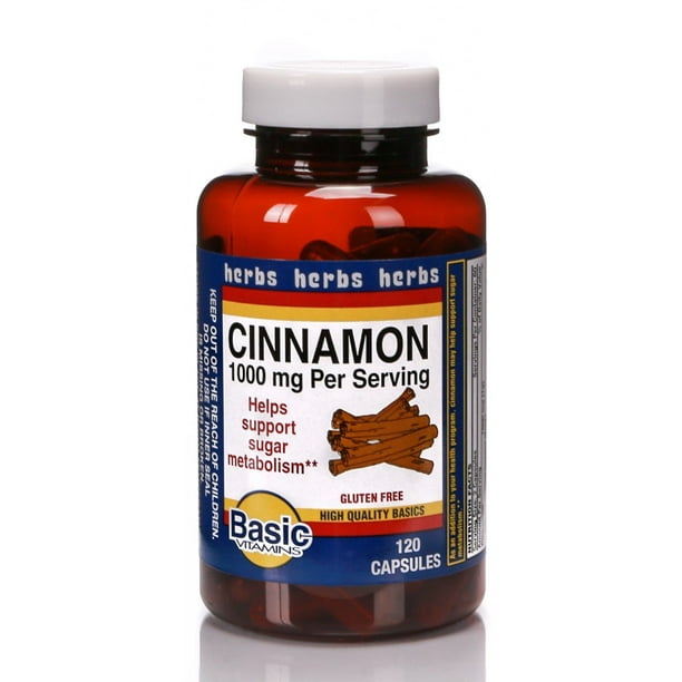 Basic's Vitamins Cinnamon Tablets, 1000 mg, 120 Count - Walmart.com ...