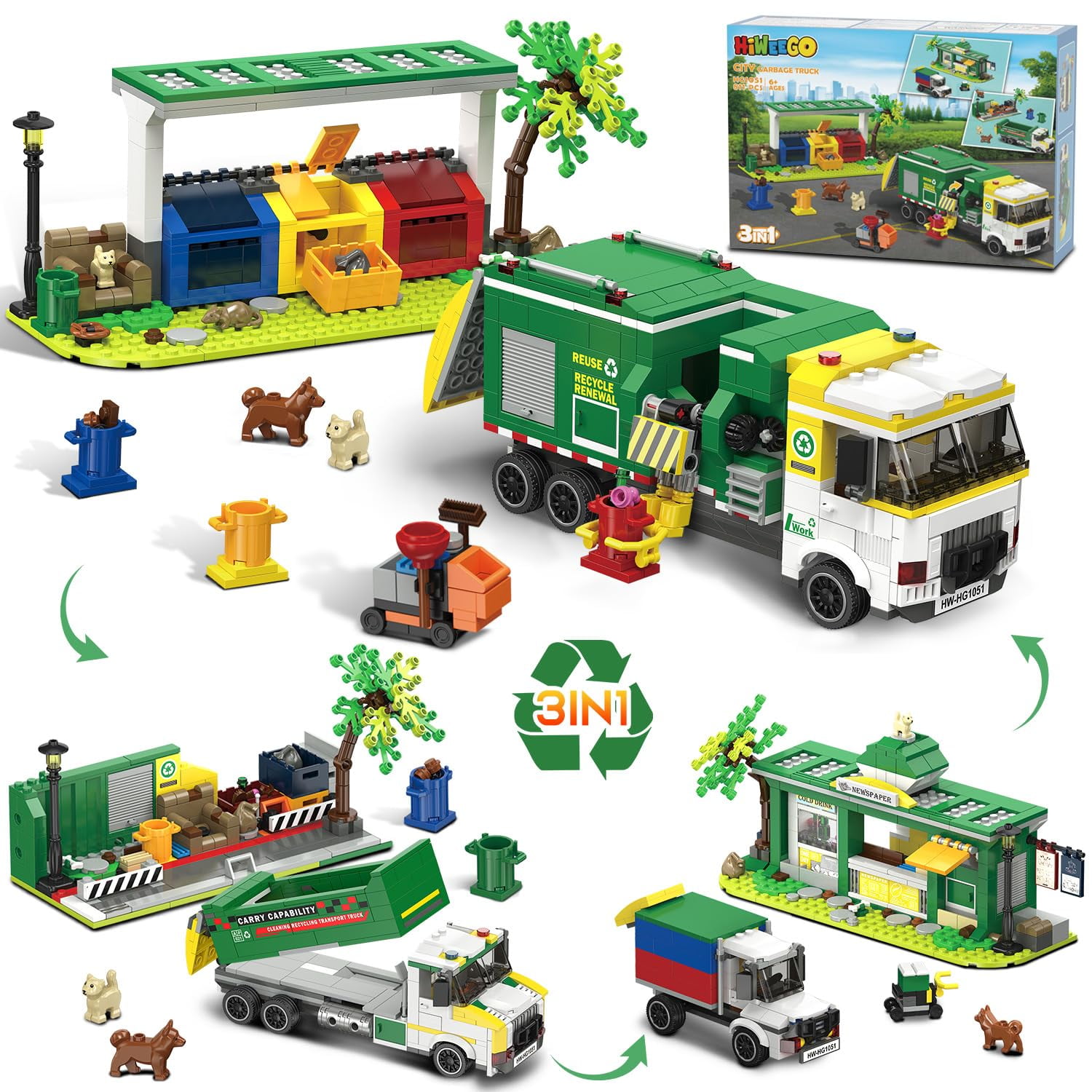 Click here for Hiweego City Garbage Truck Building Set  3-In-1 81... prices