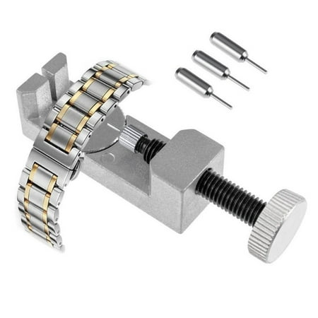 Adjustable Pin Punch Tool Compatible with Watches/Clocks + 3 Pin Punches of Different Sizes ...