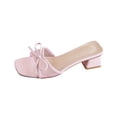 Rvasteizo Women Bohemian Slides Strap Peep Toe Mesh Mid Heel Outer Wear ...