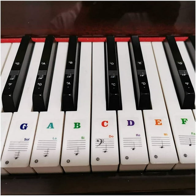 NOGIS Piano Keyboard Stickers for 88/61/54/49/37 Key, Bold Large Letter ...