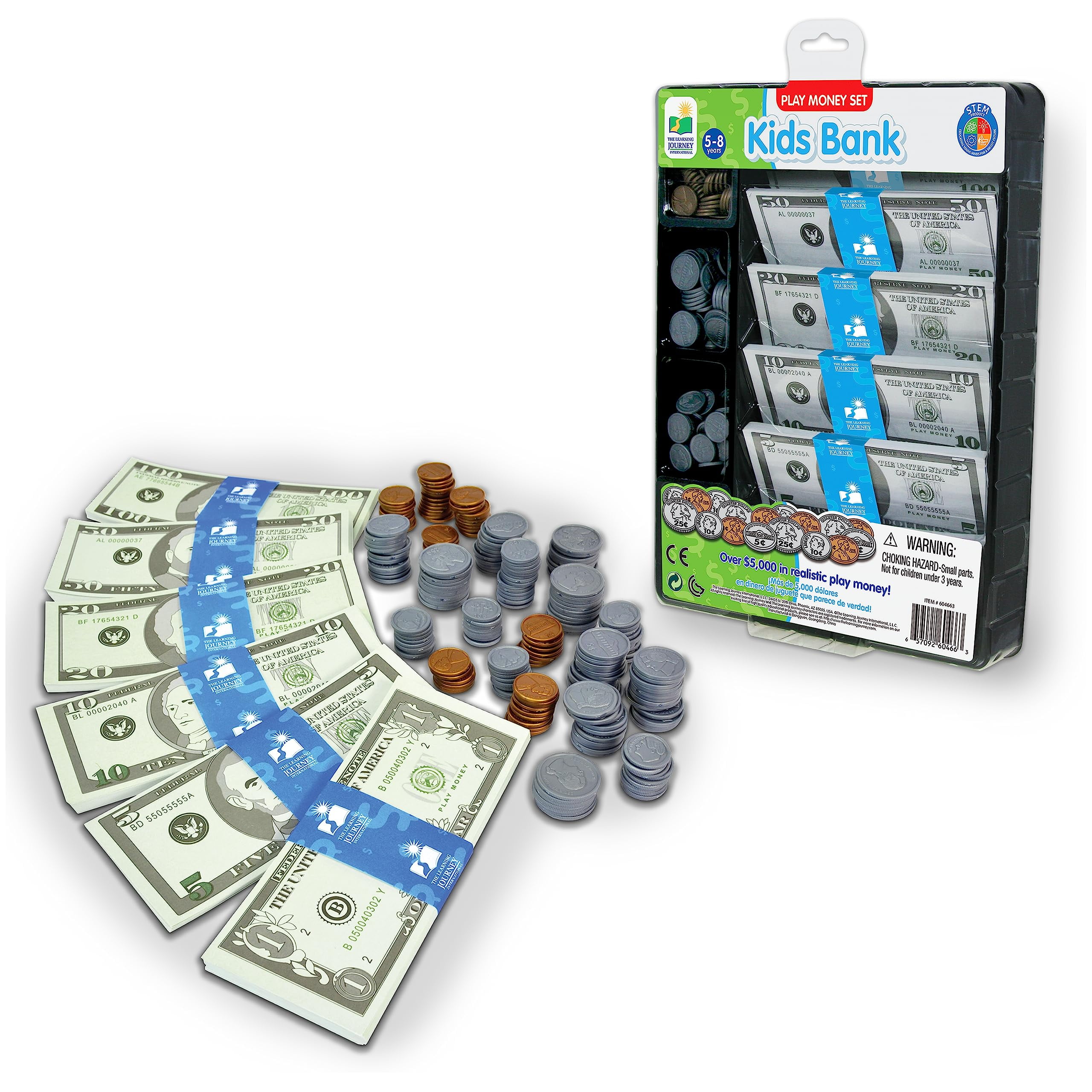 Set de dinero ficticio The Learning Journey Kids Bank con 5000 dólares ...