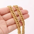 GKNET 6-21mm Stainless Steel Miami Cuban Link Chain 18k Gold Plated ...