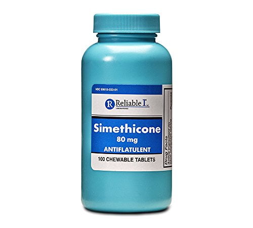 5 Pack - Reliable 1 Simethicone 80mg Anti-Gas 100 Peppermint Tablets ...