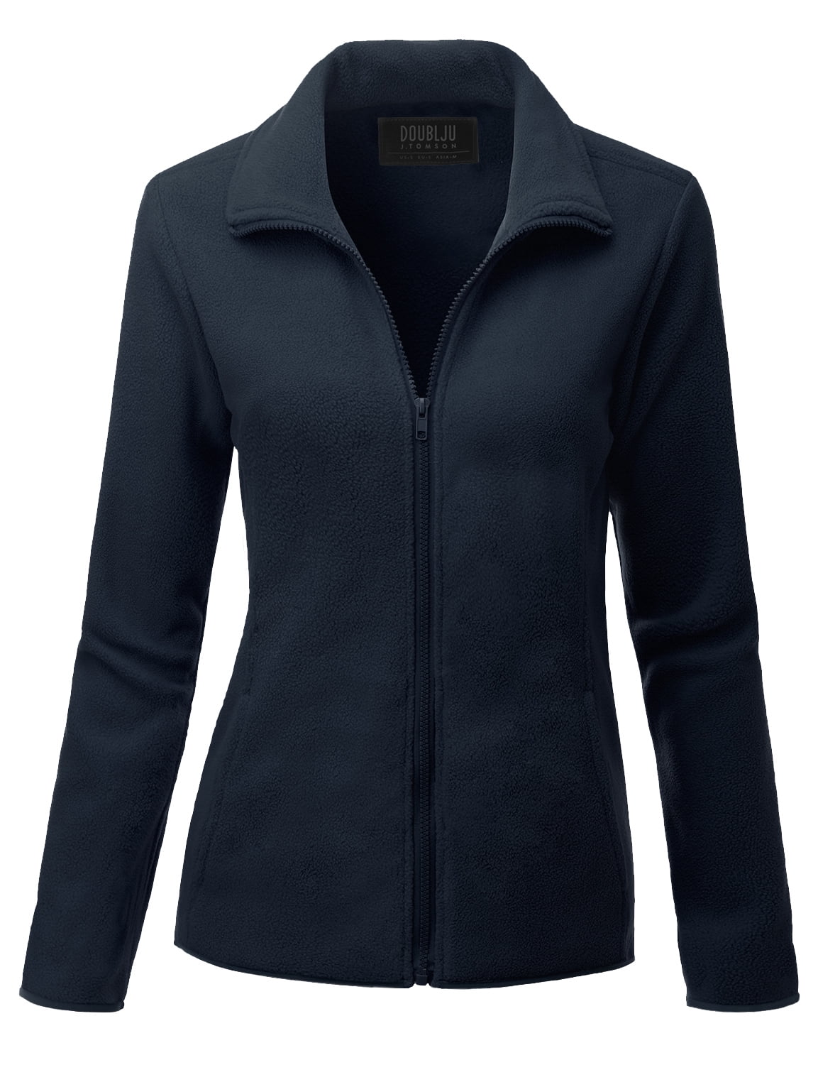 Doublju Women's Full Zip Up Fleece Jacket With Pockets (Plus Size ...
