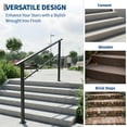 Kicctian Outdoor Handrail, 6 Steps Adjustable Metal Railing, Non-Slip ...