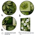 Designart "Green Floral Tiles in Botanical Design II" Geometric Canvas ...