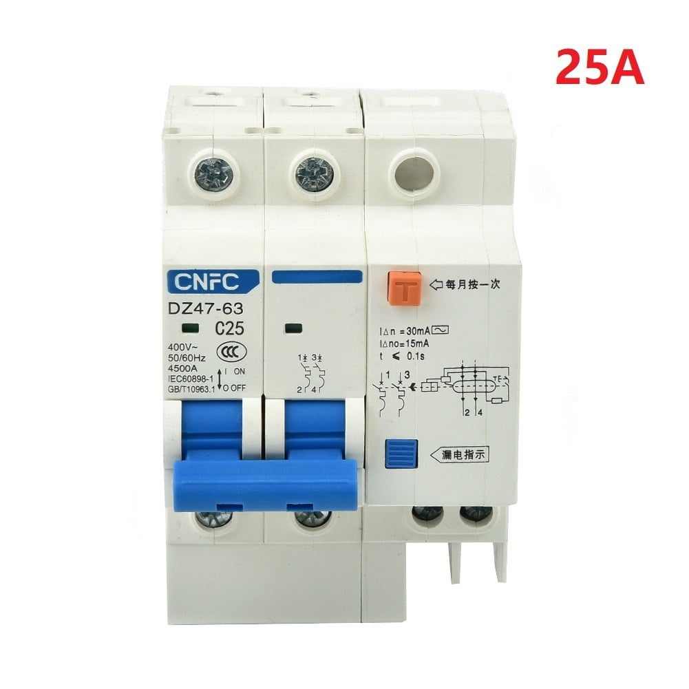 Dz47Le-32 2P C20 20A 230V Earth Leakage Protection Circuit Breaker - Walmart.com
