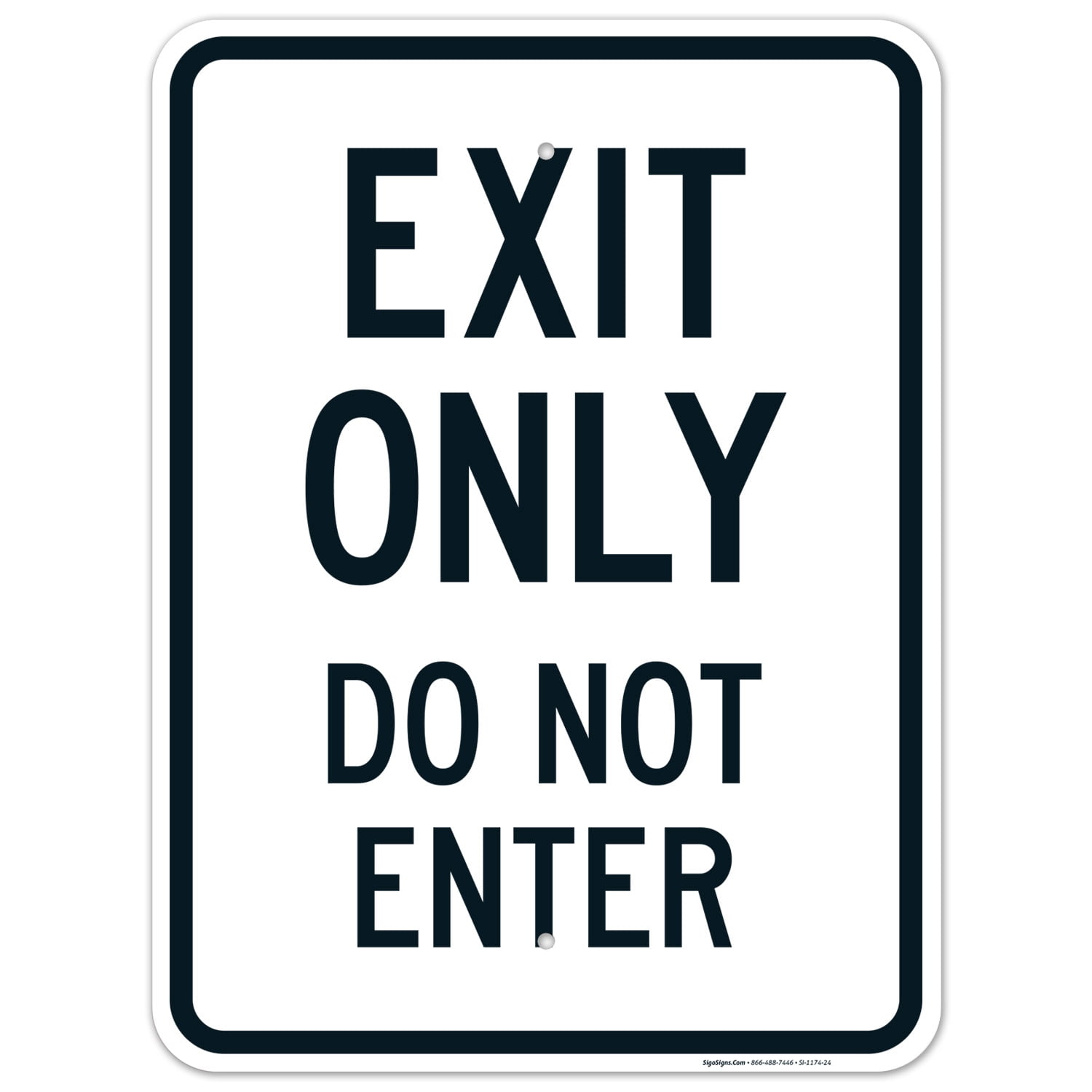 Exit Only Do Not Enter Sign, - Walmart.com
