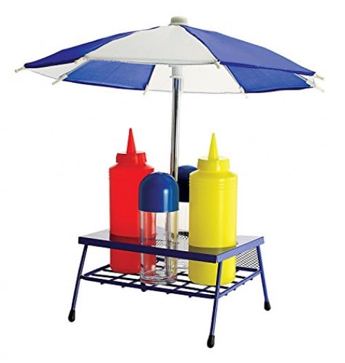 KOVOT BBQ Condiment Set With Removable Umbrella (Blue) - Walmart.com