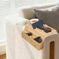 Bamboo Couch Armrest Table, Foldable Sofa Arm Tray with Detachable Cup ...