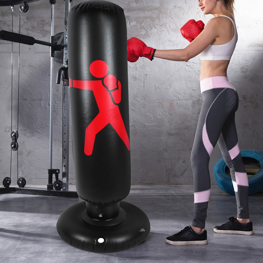 Ylshrf Inflatable Punching Bag 160cm Height Pvc Fitness Hit Sandbag